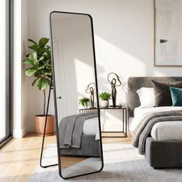 Spiegel OTTO HOME "Standspiegel Addrik, wahlweise in 2 Gr&ouml;&szlig;en 150x40cm oder 160x50cm", schwarz, B:40cm H:150cm T:2,7cm, Glas, Spiegel, Ganzk&ouml;rperspiegel mit Sicherheitsglas, in verschiedenen Farben