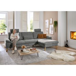 Ecksofa DIE PLANBAR "PP-PF24075 L-Form, Breite 286 cm", cyber grau, B:286cm T:178cm, 100% recyceltes Polyester, Sofas, Ecksofa, optional mit Kopfst&uuml;tzen, Bettfunktion, mot.Ottomane, Sitztiefenverst.