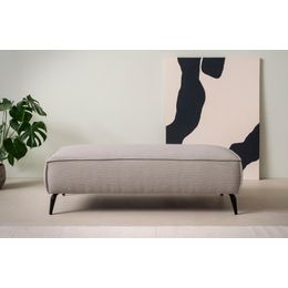 Hocker OTTO HOME "TVINNU, mit Kedernaht, Cord u. Flachgewebe", braun (hellbraun), B:140cm H:44cm T:65cm, Hocker, Hocker, zur Serie TVINNU, gem&uuml;tlicher Sitzkomfort, rechteckig, schwarze F&uuml;&szlig;e