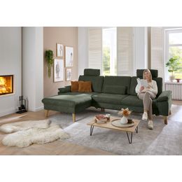 Ecksofa DIE PLANBAR "PP-PF24075 L-Form, Breite 286 cm", cyber moos, B:286cm T:178cm, 100% recyceltes Polyester, Sofas, Ecksofa, optional mit Kopfst&uuml;tzen, Bettfunktion, mot.Ottomane, Sitztiefenverst.