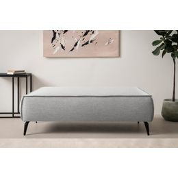 Hocker OTTO HOME "TVINNU, mit Kedernaht, Cord u. Flachgewebe", silbergrau, B:140cm H:44cm T:65cm, Hocker, Hocker, zur Serie TVINNU, gem&uuml;tlicher Sitzkomfort, rechteckig, schwarze F&uuml;&szlig;e