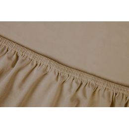 Spannbettlaken Kayori "Edo", gr&uuml;n (khaki), B:180cm L:220cm, Mako-Satin, Obermaterial: 100% Baumwolle, Bettlaken, Spannbettlaken, Bio-Baumwolle