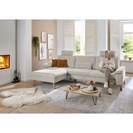 Ecksofa DIE PLANBAR "PP-PF24075 L-Form, Breite 286 cm", cyber ecru, B:286cm T:178cm, 100% recyceltes Polyester, Sofas, Ecksofa, optional mit Kopfst&uuml;tzen, Bettfunktion, mot.Ottomane, Sitztiefenverst.