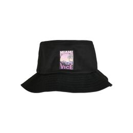 Sonnenhut Merchcode "Merchcode Unisex Miami Vice Print Bucket Hat", Damen, Gr. onesize, schwarz, 98% Baumwolle, 2% Elasthan, H&uuml;te