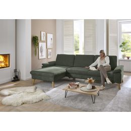 Ecksofa DIE PLANBAR "PP-PF24075 L-Form, Breite 286 cm", cyber moos, B:286cm T:178cm, 100% recyceltes Polyester, Sofas, Ecksofa, optional mit Kopfst&uuml;tzen, Bettfunktion, mot.Ottomane, Sitztiefenverst.