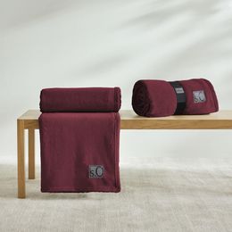 Wohndecke s.Oliver "s.Oliver Decke Kuschelsoft", bunt (bordeauxrot), B:150cm L:200cm, Polyester, Wohndecken, Wohndecke, 150 x 200 cm, in bunten Farben, weich, 330g/m&sup2;