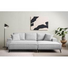 Sitzgruppe OTTO HOME "TVINNU, Polsterecke L-Form, Schlaffunktion, mit Hocker", grau (hellgrau), B:275cm H:83cm T:173cm, Sitzm&ouml;bel-Sets, Set, stellbar zum Schlafsofa (Krokodilverbinder)