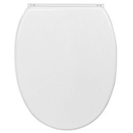 WC-Sitz Sanilo "Glitzer WC-Sitz mit Absenkautomatik, viele sch&ouml;ne Toilettensitze", wei&szlig;, B:37,7cm L:47cm, MDF - Mitteldichte Holzfaserplatte, WC-Sitze, Premium Toilettendeckel, moderner Klodeckel, leichte Montage