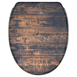WC-Sitz Sanilo "Vintage mit Absenkautomatik & Quick Release", braun (holzfarben), B:37,7cm L:47cm, MDF - Mitteldichte Holzfaserplatte, WC-Sitze, Premium Toilettendeckel, abnehmbar, leichte Montage von oben