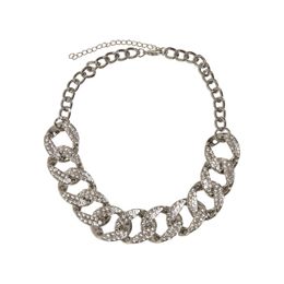 Edelstahlkette Urban Classics "Urban Classics Unisex Statement Necklace", silber, Halsketten, Herren, onesize, Baumwolle, Edelstahlkette