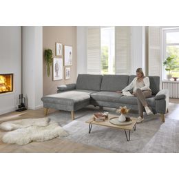 Ecksofa DIE PLANBAR "PP-PF24075 L-Form, Breite 286 cm", cyber grau, B:286cm T:178cm, 100% recyceltes Polyester, Sofas, Ecksofa, optional mit Kopfst&uuml;tzen, Bettfunktion, mot.Ottomane, Sitztiefenverst.