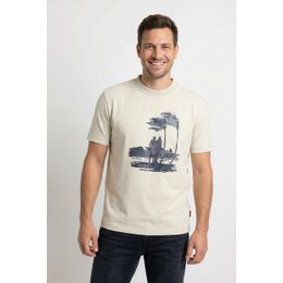 JOOP! T-Shirt JOOP JEANS "Lanakila", Jungen, Gr. XXL, natural, Single Jersey, Obermaterial: 100% Baumwolle, unifarben, normal, Rundhals, abgesteppte Kante, Shirts T-Shirt, Kontrastfarbener Print