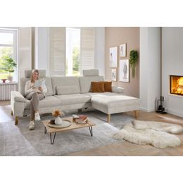 Ecksofa DIE PLANBAR "PP-PF24075 L-Form, Breite 286 cm", cyber ecru, B:286cm T:178cm, 100% recyceltes Polyester, Sofas, Ecksofa, optional mit Kopfst&uuml;tzen, Bettfunktion, mot.Ottomane, Sitztiefenverst.