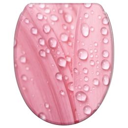 WC-Sitz Sanilo "Pink Flower mit Absenkautomatik & Quick Release", pink, B:37,7cm L:47cm, MDF - Mitteldichte Holzfaserplatte, WC-Sitze, Premium Toilettendeckel, abnehmbar, leichte Montage von oben