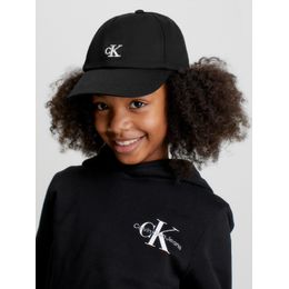 Baseball Cap Calvin Klein Jeans "MONOGRAM BASEBALL CAP", Jungen, Gr. L/XL, schwarz (ck schwarz), Baumwolle, unifarben, Caps