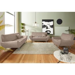 Polstergarnitur Home Affaire "Saltare elegant & komfortabel,, 3-2-1, bequem, Designfu&szlig;", beige, H:78cm T:82cm, Sitzm&ouml;bel-Sets