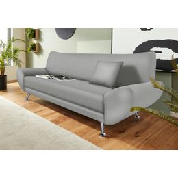 3-Sitzer Home Affaire "Saltare elegant & komfortabel, toller Designfu&szlig;, bequem, Breite 205cm", grau, B:205cm H:78cm T:82cm, Kunstleder SOFTLUX;Luxus-Microfaser ALCAZAR (100% Polyester);Feinstruktur (100% Polyester), Sofas