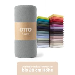 Spannbettlaken OTTO HOME "BLACKBERRY in BASIC und PREMIUM Qualit&auml;t, 100% Baumwolle", grau, B:90cm L:200cm, Jersey (110 g/m&sup2;), Obermaterial: 100% Baumwolle, Bettlaken, Spannbettlaken, f&uuml;r hohe Matratzen bis 28 cm, Bettlaken, Spannbetttuch, pflegeleicht, Topseller