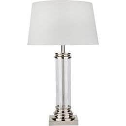 Searchlight Tischleuchte "Pedestal Table Lamp", silber (satin, silber), 1, &Oslash; 37cm H: 49,5cm, 1 Stk., Leuchten, Tischleuchte