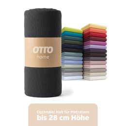 Spannbettlaken OTTO HOME "BLACKBERRY in BASIC und PREMIUM Qualit&auml;t, 100% Baumwolle", schwarz, B:120cm L:200cm, Jersey (110 g/m&sup2;), Obermaterial: 100% Baumwolle, Bettlaken, Spannbettlaken, f&uuml;r hohe Matratzen bis 28 cm, Bettlaken, Spannbetttuch, pflegeleicht, Topseller