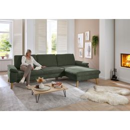 Ecksofa DIE PLANBAR "PP-PF24075 L-Form, Breite 286 cm", cyber moos, B:286cm T:178cm, 100% recyceltes Polyester, Sofas, Ecksofa, optional mit Kopfst&uuml;tzen, Bettfunktion, mot.Ottomane, Sitztiefenverst.