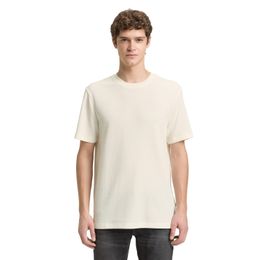 T-Shirt Tom Tailor Denim, Jungen, Gr. L, wool wei&szlig;, Single Jersey, Obermaterial: 60% Baumwolle, 40% Polyester, unifarben, regular fit normal, Rundhals, Shirts T-Shirt
