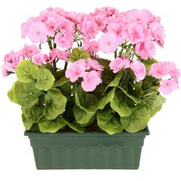 Kunstblume my home "Geranie", rosa, B:30cm H:36cm L:18cm, Obermaterial: 90% Polyester, 10% Kunststoff, Kunstpflanzen, Im Kasten
