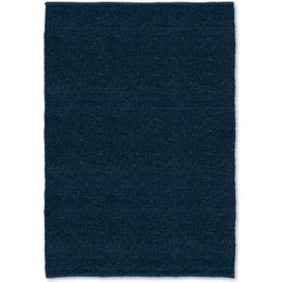 Sch&ouml;ner Wohnen Kollektion Teppich "Junika", blau (dunkelblau), B:70cm H:0,8mm L:140cm, Polyester, Wolle, SCH&Ouml;NER WOHNEN-KOLLEKTION, Teppiche, Teppich, Indoor, nat&uuml;rliches Material
