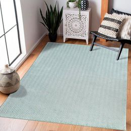 Teppich Carpet City "Frise&eacute;-Teppich FANCY805", gr&uuml;n (mint, t&uuml;rkis), B:240cm H:12mm L:340cm, Polypropylen, Teppiche, Teppich, L&auml;ufer, Kurzflor, Einfarbig, 3D-Optik, Zickzack Look, Wohnzimmer