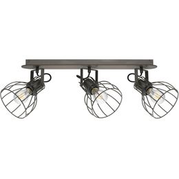Eglo Deckenspot "SAMBATELLO", braun (braun, schwarz), 3, &Oslash; 15cm H: 22cm, 1 Stk., Leuchten, Deckenspot aus Stahl, Holz - exkl. E27 - 40W, Deckenspot