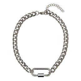 Edelstahlkette Urban Classics "Urban Classics Unisex Fastener Necklace", silber, Halsketten, Herren, onesize, Eisen Zink, Eisen, Zink, Edelstahlkette