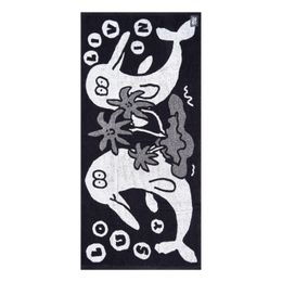 Lousy Livin Underwear Handtuch LOUSY LIVIN "Dolphins", schwarz, grau, 1 Stk., Frottier, Handt&uuml;cher, mit niedlichem Motiv