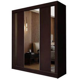 Masseno Schwebet&uuml;renschrank, Wenge, Holzwerkstoff, 7 F&auml;cher, Rechteckig, 180x216x61 cm, Schlafzimmer, Kleiderschr&auml;nke, Schwebet&uuml;renschr&auml;nke