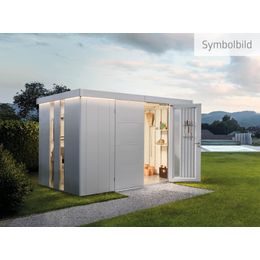 Ger&auml;tehaus BioHort "NEO Gr. 3D, verschiedene Farben", silber (silber, metallic), Stahl, Ger&auml;teh&auml;user, stylisches Gartenhaus mit Flachdach