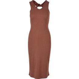 A-Linien-Kleid Urban Classics "Urban Classics Damen Ladies Midi Sleeveless Rib Dress", Damen, Gr. 4XL, US-Gr&ouml;&szlig;en, braun (terracotta), 75% Polyester, 20% Viskose, 5% Elasthan, unifarben, slim fit, Kleider