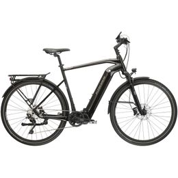 E-Bike KROSS "E-Trekkingrad Trans Hybrid 6.0 28 Zoll schwarz - Shimano Mittelmotor" Gr. 58, schwarz (schwarz, schwarz), Elektrofahrr&auml;der, Herren, 58cm, 28 Zoll (71,12cm), SHIMANO 36 V/250 W DU-E6110, Mittelmotor