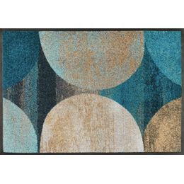 Fu&szlig;matte "Galaxia" Gr. 60, blau, B:40cm H:7mm L:60cm, Kunstfaser, wash+dry by Kleen-Tex, Teppiche, Fu&szlig;matte, Schmutzfangmatte, rutschhemmend, waschbar