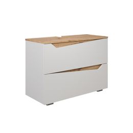 VICCO Waschbeckenunterschrank, Wei&szlig;, Eiche Artisan, Holzwerkstoff, 2 Schubladen, Rechteckig, 80x57.5x35 cm, Badezimmer, Badezimmerschr&auml;nke, Waschbeckenunterschr&auml;nke