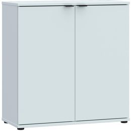 Kommode FORTE "Ganymede", wei&szlig; (secret grau), B:80,1cm H:82,3cm T:34,1cm, Holzwerkstoff, Sideboards, Kommode, Kommode, Stauraum, Metallgriffe, 4 Dekore, Breite 80,1cm