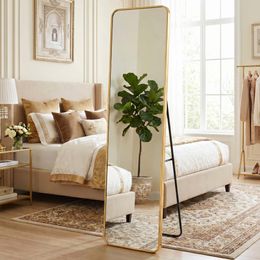 Spiegel OTTO HOME "Standspiegel Addrik, wahlweise in 2 Gr&ouml;&szlig;en 150x40cm oder 160x50cm", goldfarben, B:40cm H:150cm T:2,7cm, Glas, Spiegel, Ganzk&ouml;rperspiegel mit Sicherheitsglas, in verschiedenen Farben