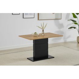 Esstisch OTTO HOME "Geranie", schwarz (naturfarben), B:120cm H:76cm T:80cm, MDF, Tische, Esstisch, mit pflegeleichter Melaminoberfl&auml;che, lackierter Fu&szlig;