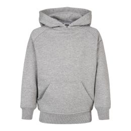 Hoodie Urban Classics "Urban Classics Herren Boys Blank Hoody", M&auml;dchen, Gr. 122/128, grau, 65% Baumwolle, 35% Polyester, unifarben, Sweatshirts Hoodie