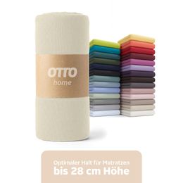 Spannbettlaken OTTO HOME "BLACKBERRY in BASIC und PREMIUM Qualit&auml;t, 100% Baumwolle", beige, B:90cm L:200cm, Jersey (110 g/m&sup2;), Obermaterial: 100% Baumwolle, Bettlaken, Spannbettlaken, f&uuml;r hohe Matratzen bis 28 cm, Bettlaken, Spannbetttuch, pflegeleicht, Topseller