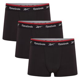 Trunk Reebok "REDGRAVE", Herren, Gr. S (4), schwarz, Obermaterial: 92% Polyester, 8% Elasthan, bedruckt, unifarben, eng, Unterhosen, basic, bequem, atmungsaktiv, mit Logo, breiter Bund