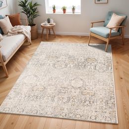 Teppich LIVABLISS "SOHAG", natur, B:200cm H:10mm L:275cm, Kunstfaser, Polypropylen (PP), Teppiche, Teppich, Vintage Orient Teppich im Boho Stil