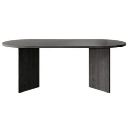 Selsey Esstisch, Dunkelgrau, Holzwerkstoff, 6-Sitzer, Oval,Oval, 90x75x204 cm, Esszimmer, Tische, Esstische