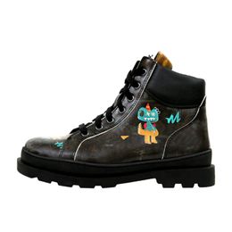 Winterboots DOGO "Adriana Rain Waters My Soul Damen Stiefeletten, Adriana Brick In", Damen, Gr. 38, Normalschaft, schwarz, blau, Lederimitat, Schuhe Winterboots, Handgefertigt