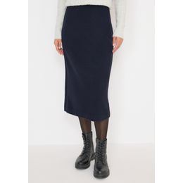 Midirock Cecil, Damen, Gr. L (42), urban dunkelblau, Stoff, 33% Polyester, 31% Polyacryl, 24% Baumwolle, 12% Nylon, unifarben, normal wadenlang, R&ouml;cke, mit Schlitz