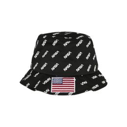 Sonnenhut MisterTee "MisterTee Unisex NASA Allover Bucket Hat", Damen, Gr. onesize, schwarz, 100% Baumwolle, H&uuml;te