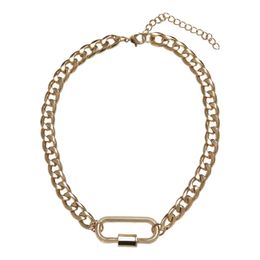 Edelstahlkette Urban Classics "Urban Classics Unisex Fastener Necklace", gold, Halsketten, Herren, onesize, Eisen Zink, Eisen, Zink, Edelstahlkette